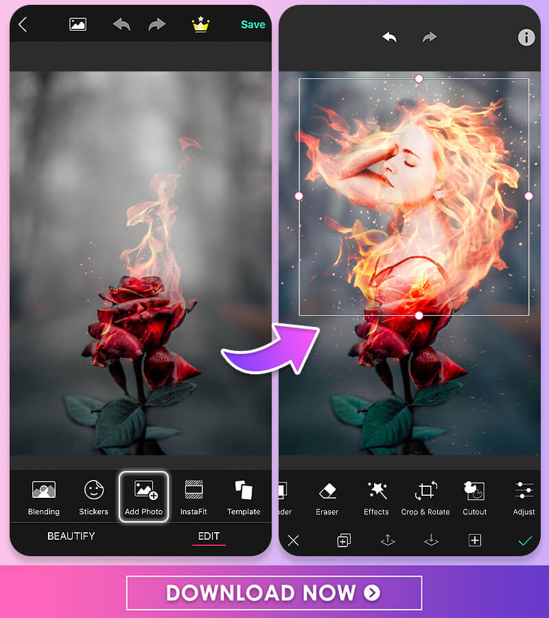 How To Add A Picture To A Picture For FREE With A Photo App PERFECT