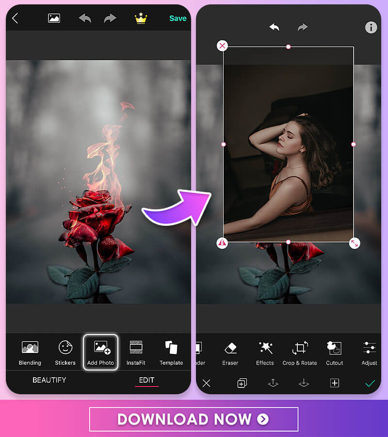 How To Add A Picture To A Picture For FREE With A Photo App PERFECT