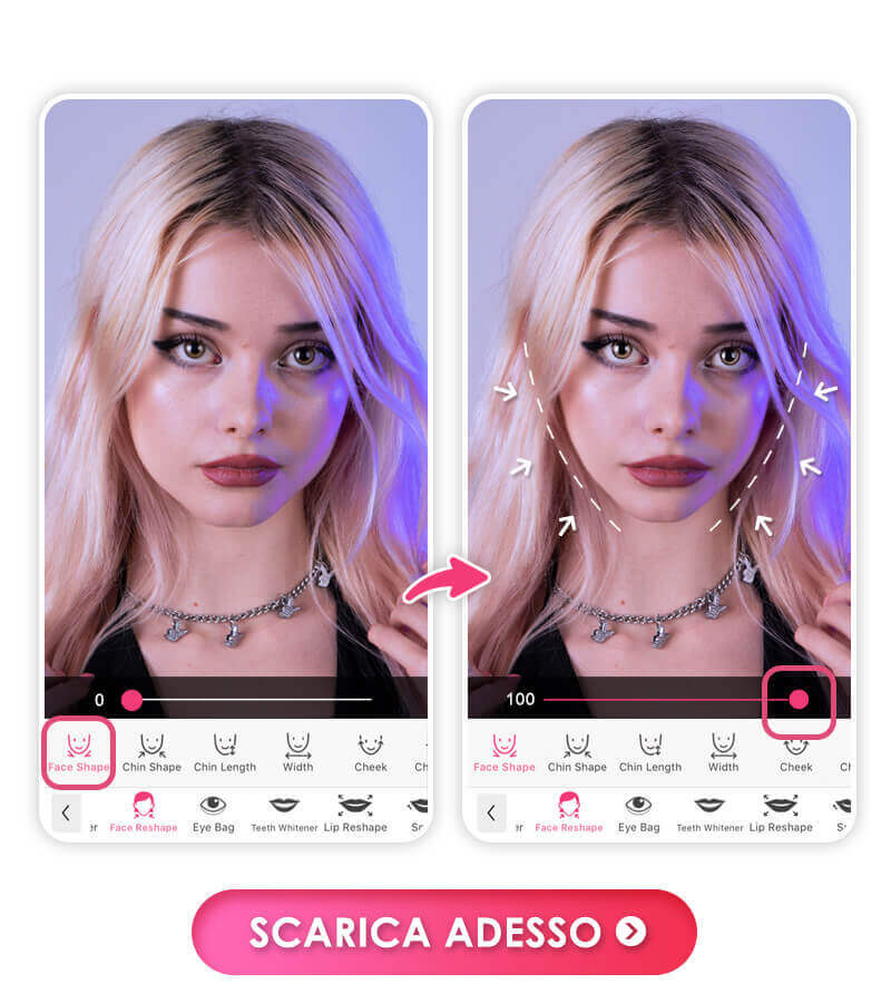 Come Snellire il Viso: App per Modificare Foto Viso Gratis | PERFECT
