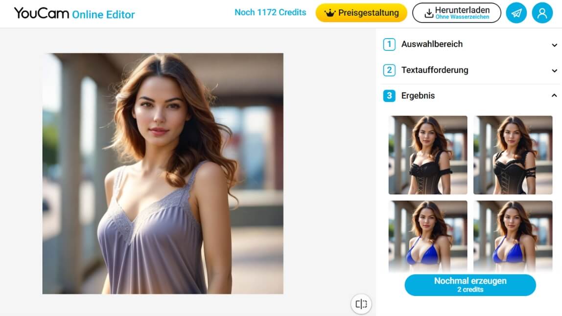 Kleidung ersetzen & Objekte aus Bildern entfernen online | YouCam Online Editor