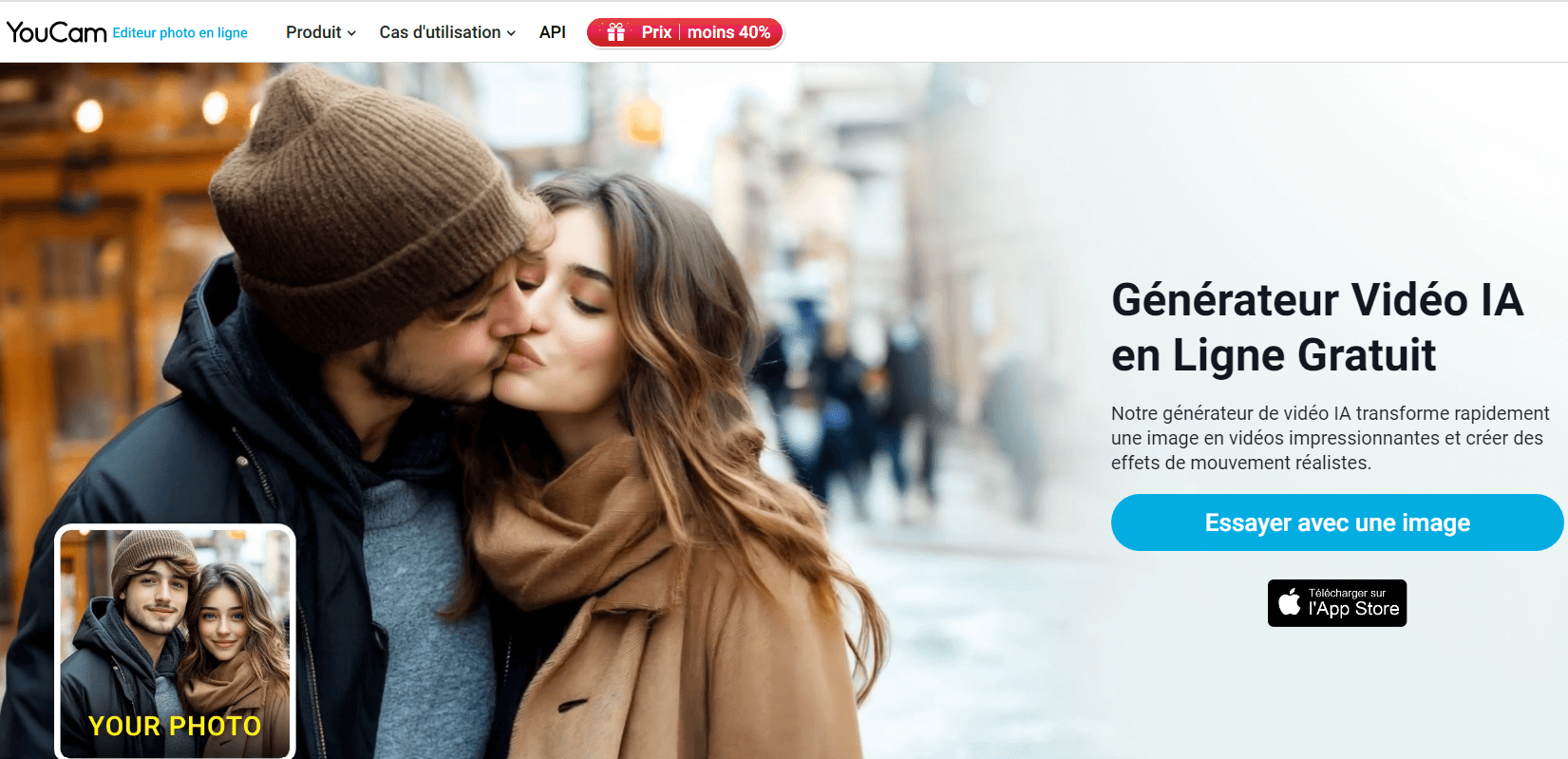 Générateur AI Kiss en ligne : générer des Bisous IA de 2 personnes | YouCam Online Editor